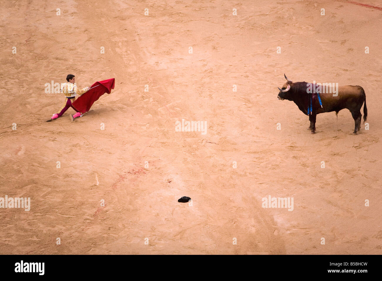Bullfight in Plaza de Toros during San Fermin festival, Pamplona ...