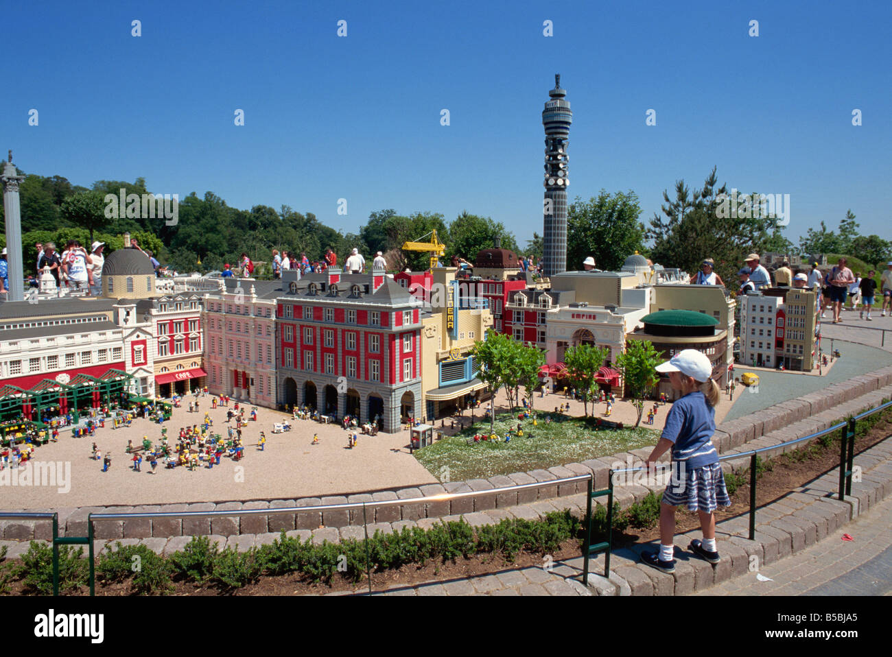 Child admiring model of London Legoland amusement park Windsor ...