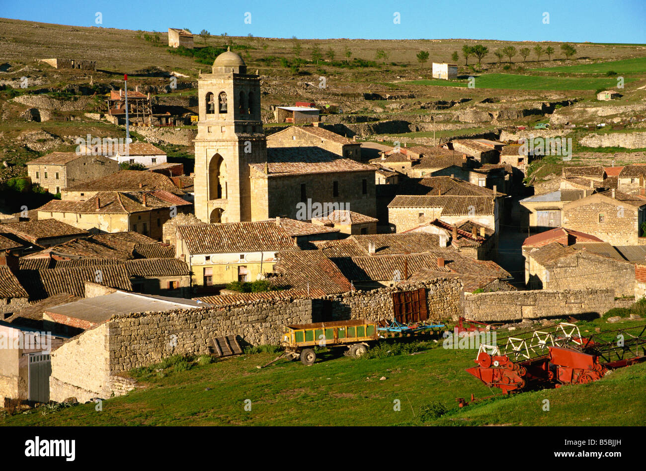 Traditional farming village Hontanas Burgos Castilla y Leon Old Castile ...