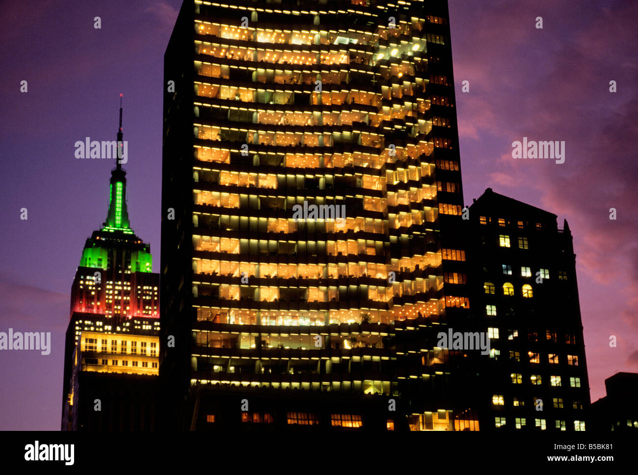 New York Skyline Empire State Building and First Republic Bank building ...