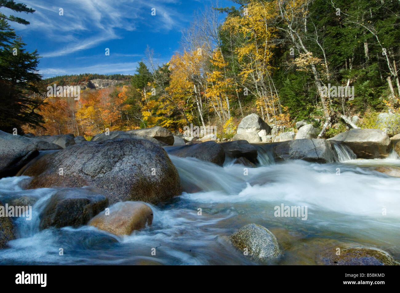 Fall colors Lower Falls Swift River White Mountain National Forrest New ...