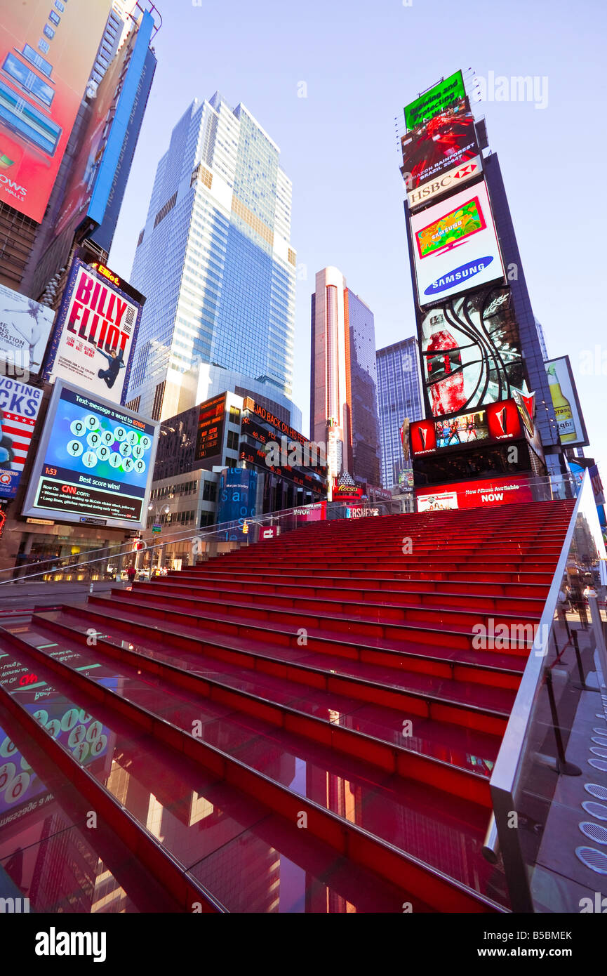 red stairs at the Time Square Stock Photo - Alamy