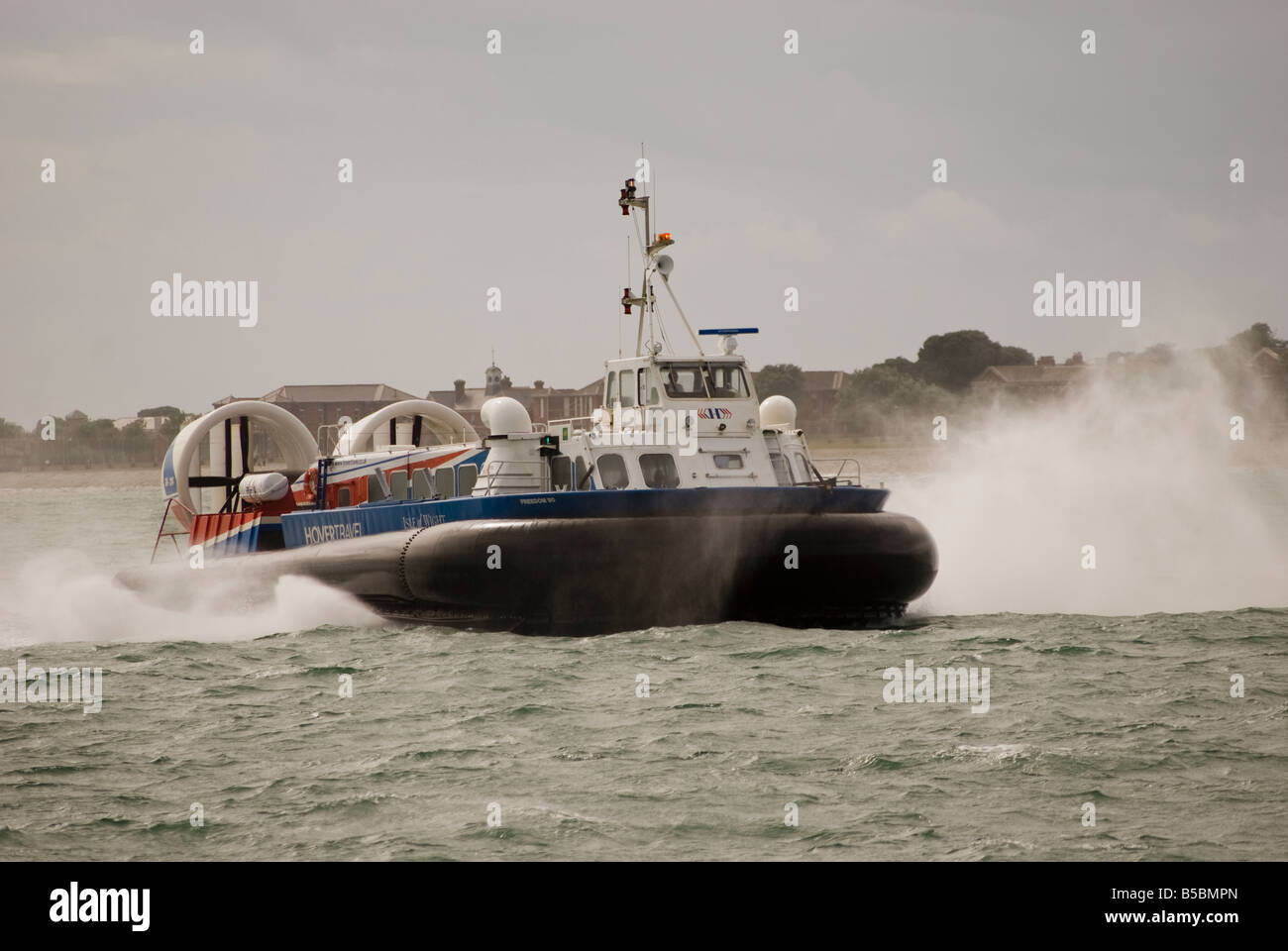 the solent Hovercraft aproaching port portsmouth england uk Stock Photo ...