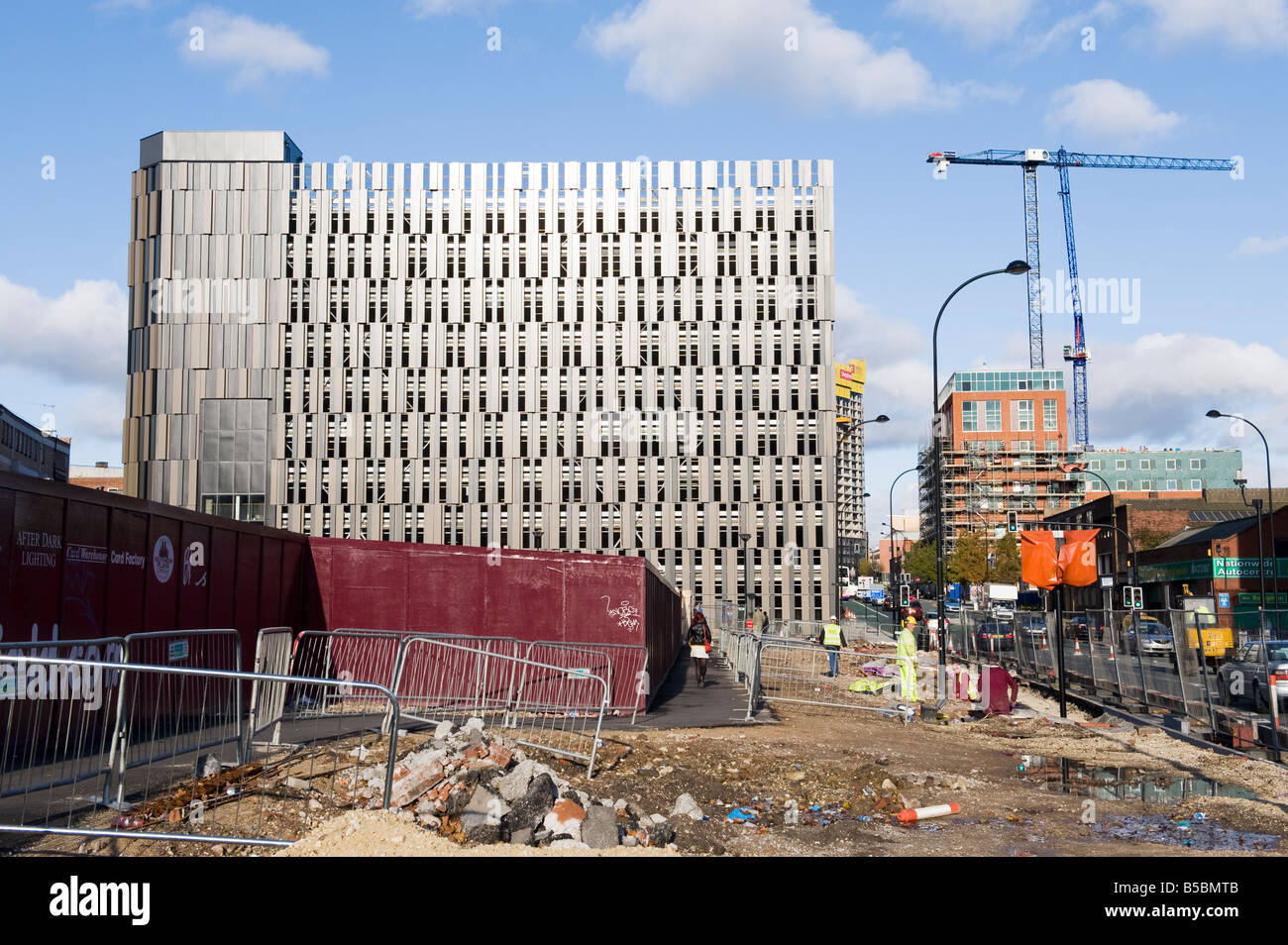 New road workings at "Eyre Street", Sheffield,South Yorkshire, England ...