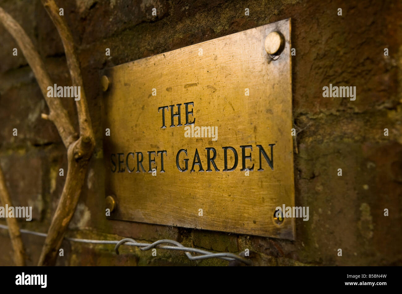 Macro shot of secret garden sign at Groombridge Place in Kent England ...
