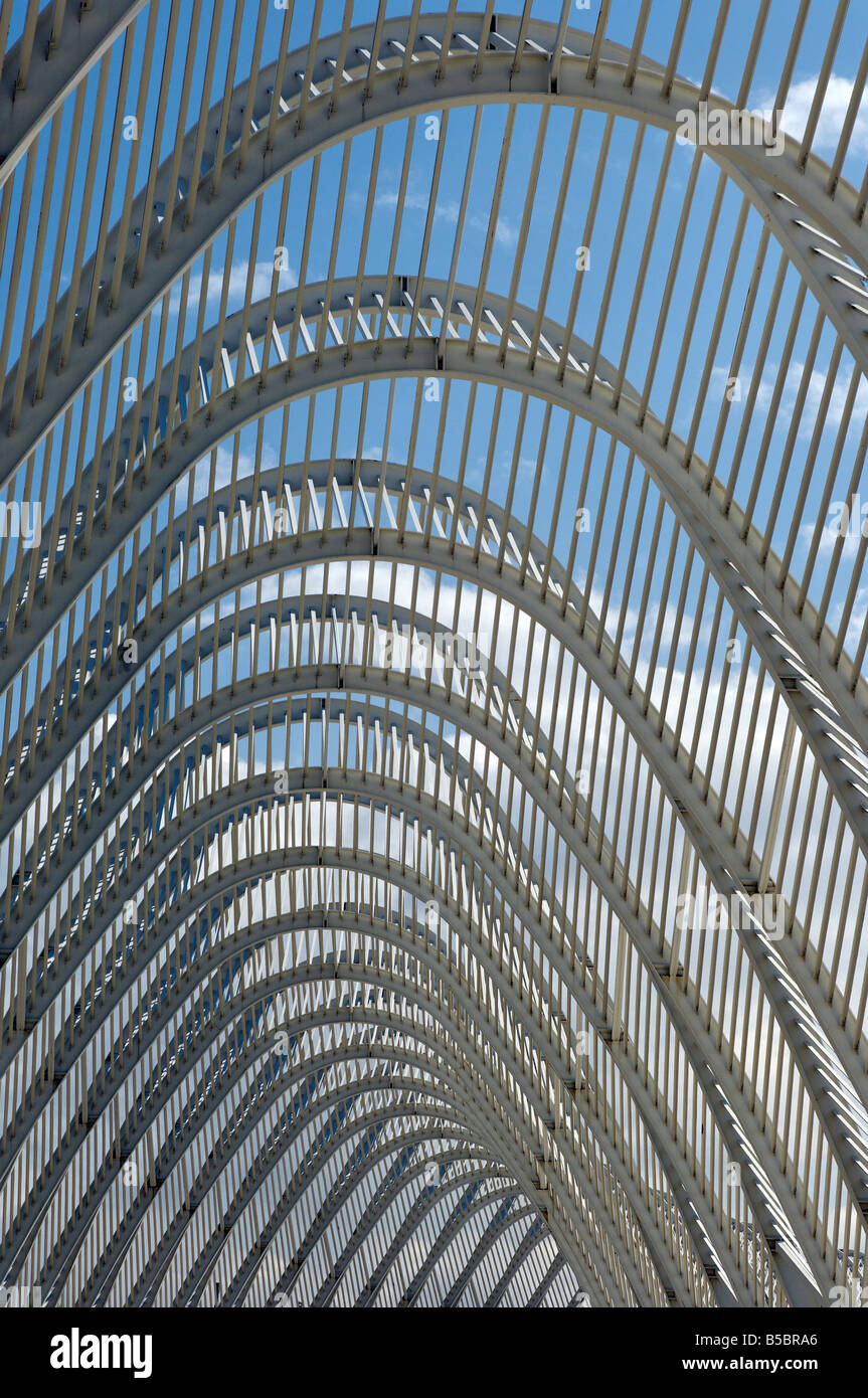 The modern arch at the entry to the Olympic Stadium, Athens, Greece ...
