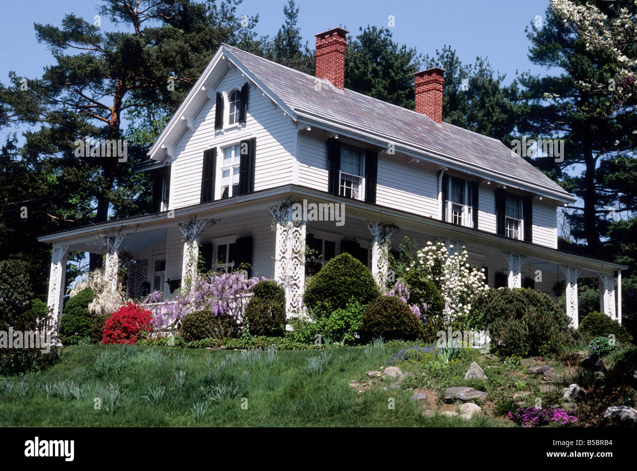 Family home in The Lower Hudson Valley. Victorian house on a hill in ...