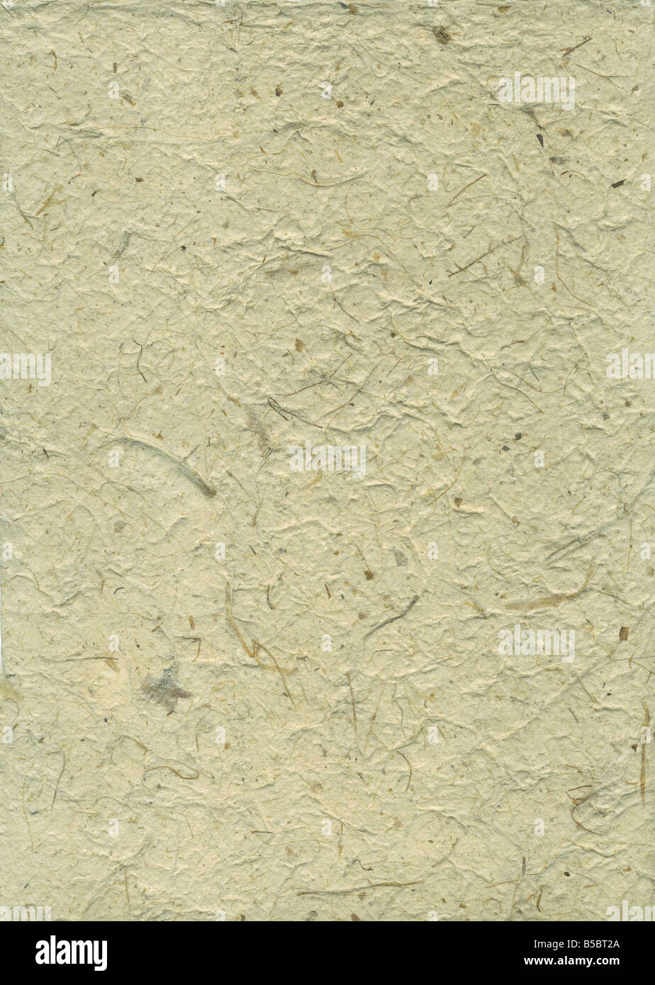 Detail of the rough surface of the handmade paper with remains of ...