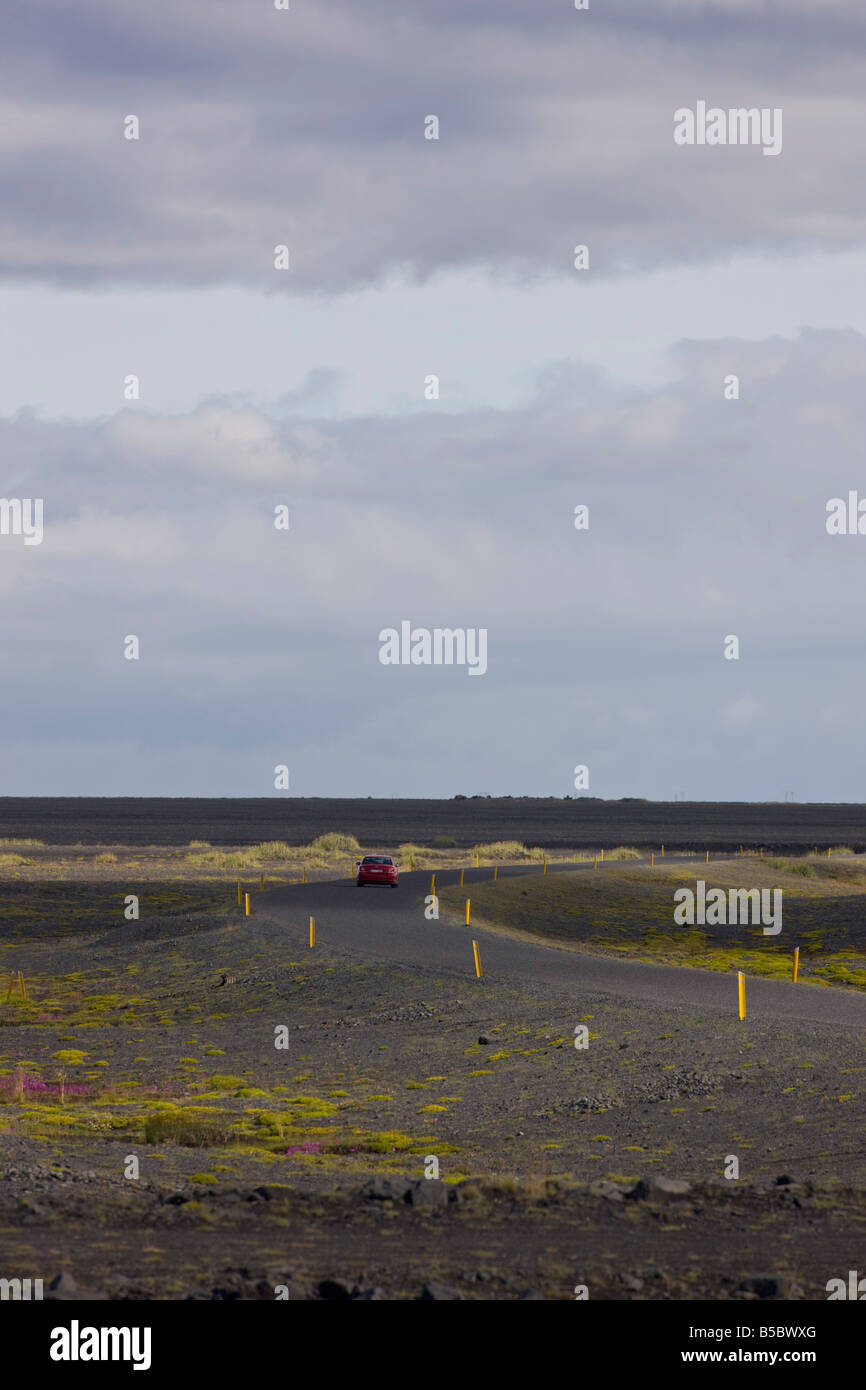 Car driving on the road to Skaftafell Iceland Stock Photo - Alamy