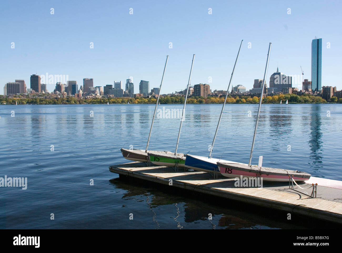 Charles River, Boston, with city skyline in background Stock Photo - Alamy
