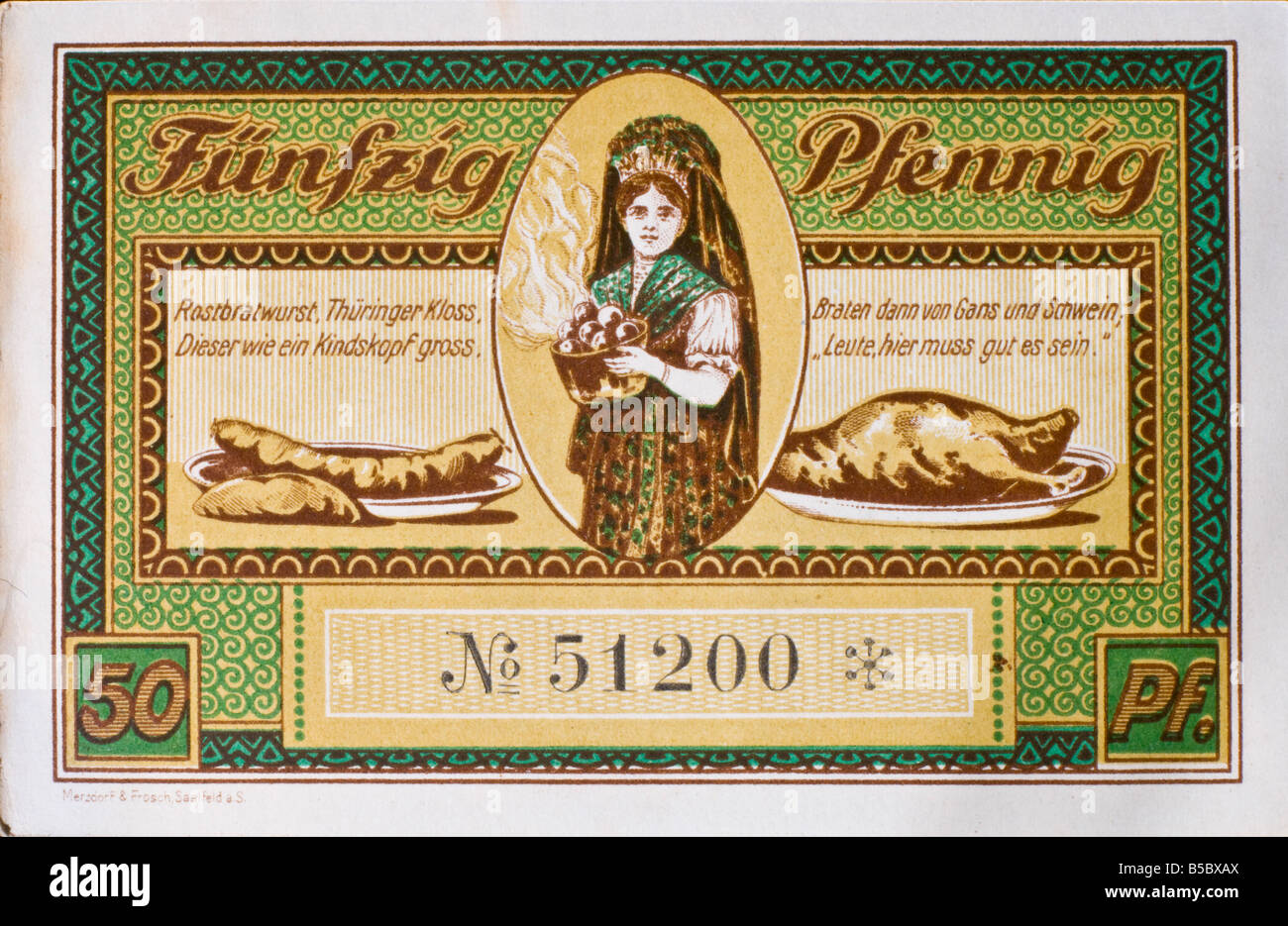 Notgeld - German Emergency Money. 50 pfennig note from Leutenberg in ...