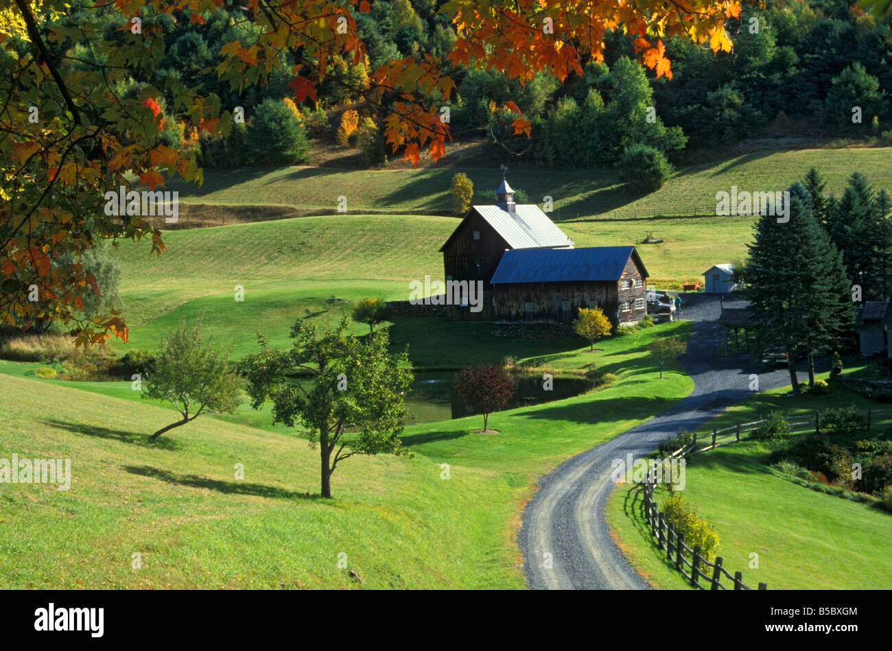 Autumn fall color farm scene near Burlington Vermont Stock Photo - Alamy