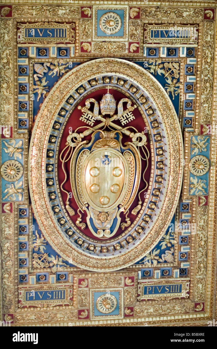 Italy Older Vatican emblem in Vatican museum Stock Photo - Alamy