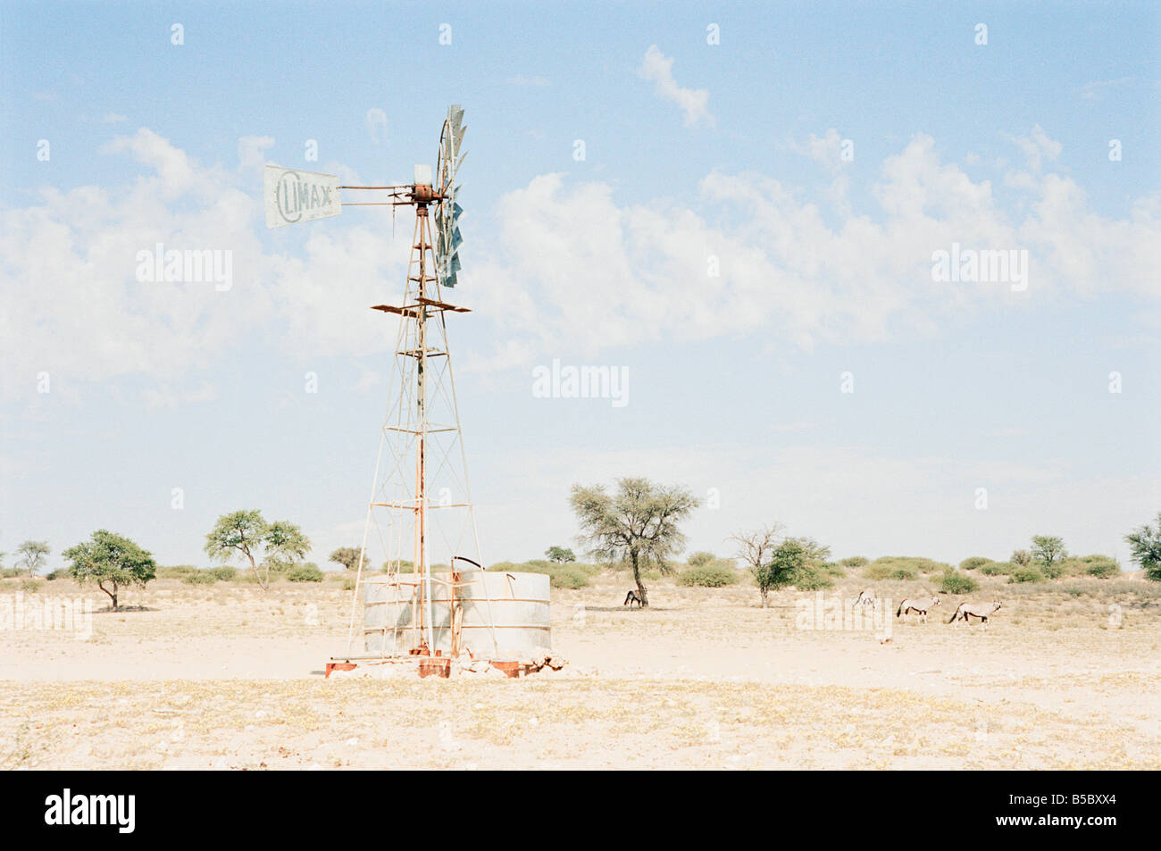 South Africa, Northern Cape, Windmill in arid landscape Stock Photo - Alamy