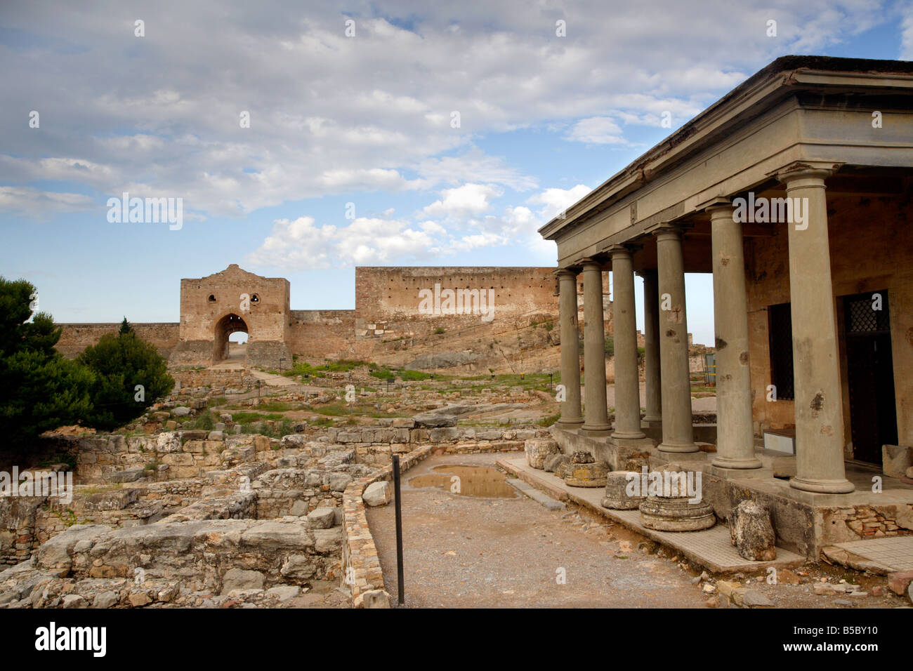 The historic remains of Sagunt, which has sections from various ...