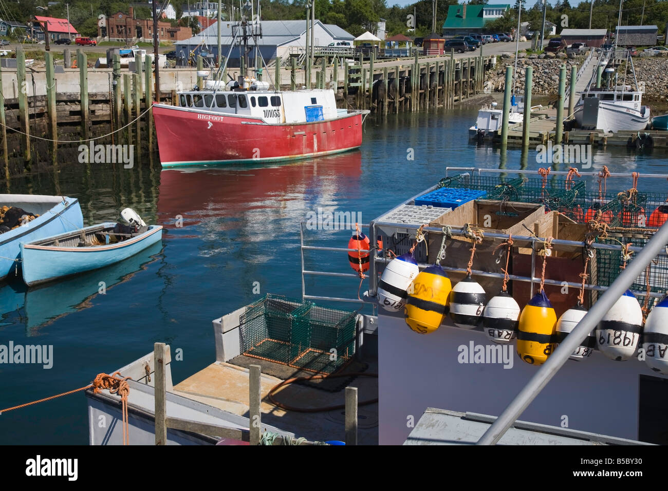 Blacks Harbour Fishing Harbour at Grand Manan Island is a small island ...