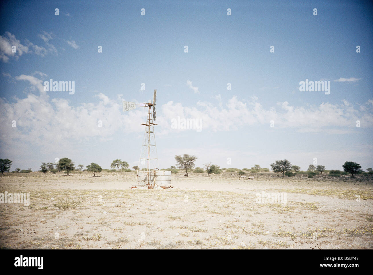 South Africa, Northern Cape, Windmill in arid landscape Stock Photo - Alamy