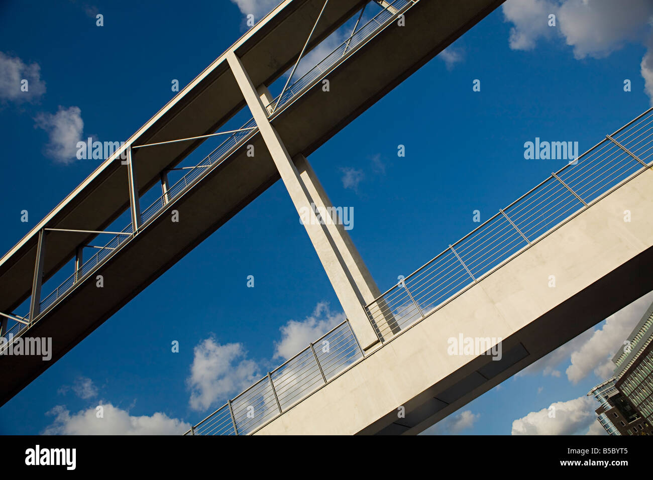 Modern architectural bridge over the river Spree Berlin Germany Stock ...
