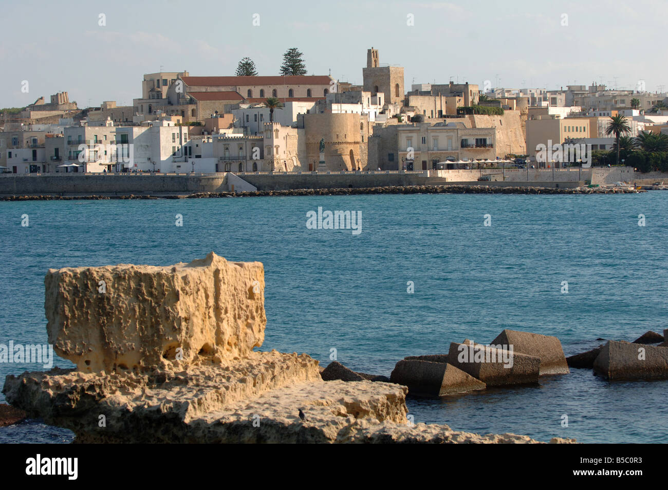View across bay to Otranto Puglia Italy Stock Photo - Alamy