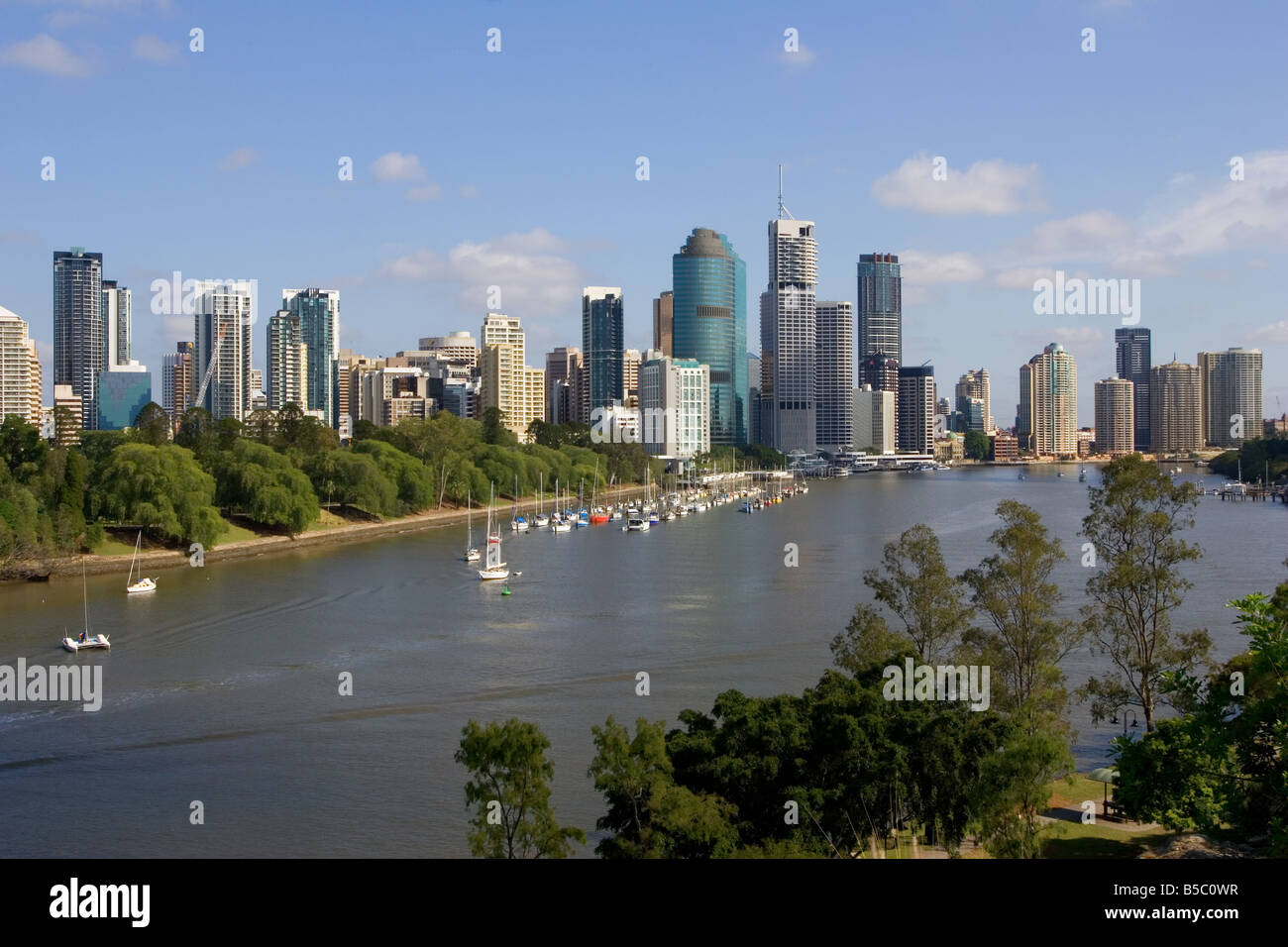 View of the Brisbane city scape across the river Stock Photo - Alamy