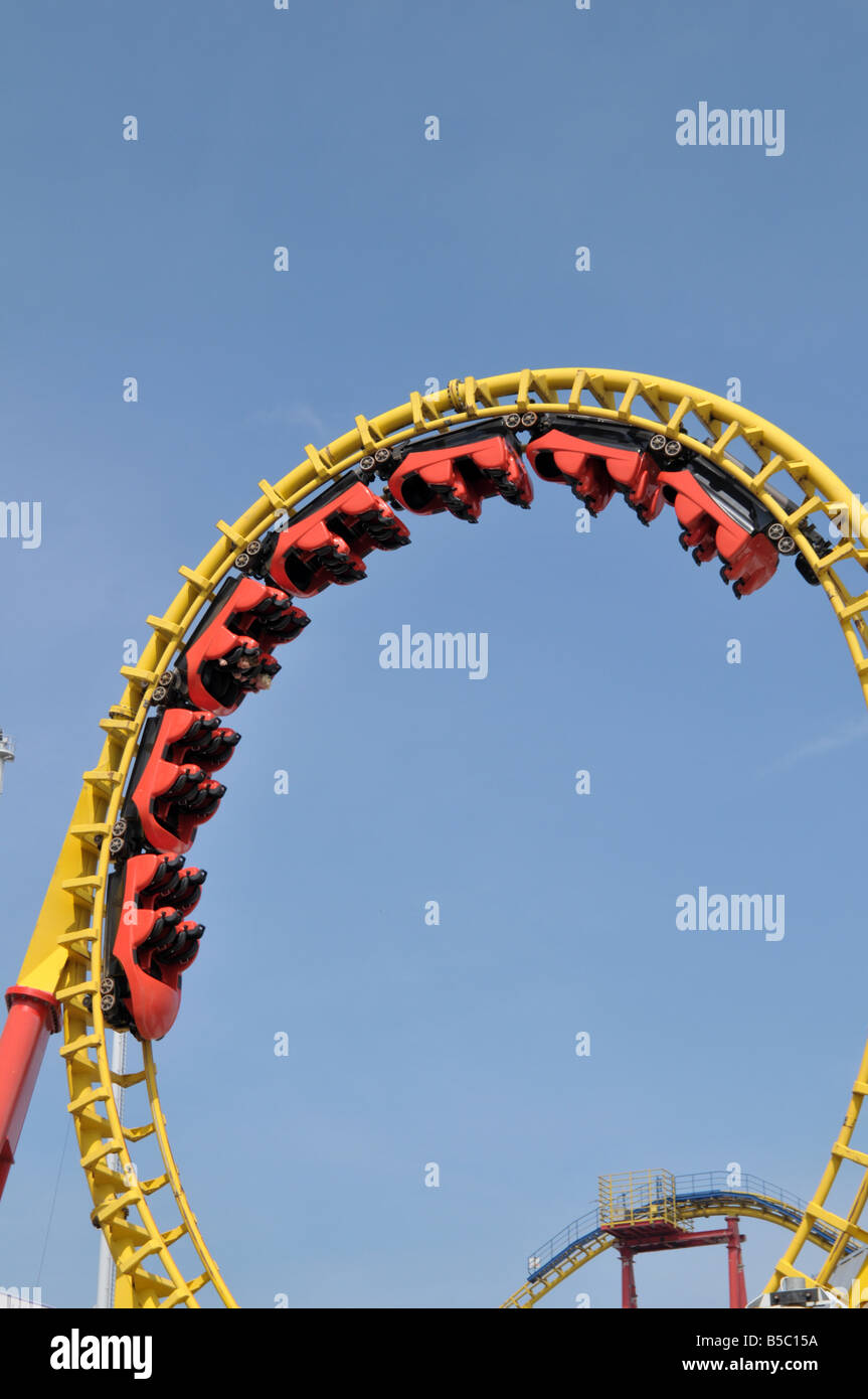 Roller coaster at the Fantasy Island Funfair, Lincolnshire, England, U ...