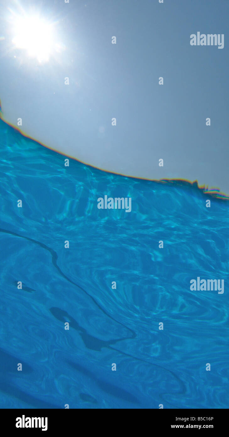 Abstract images of the water ripples on surface in a swimming pool ...