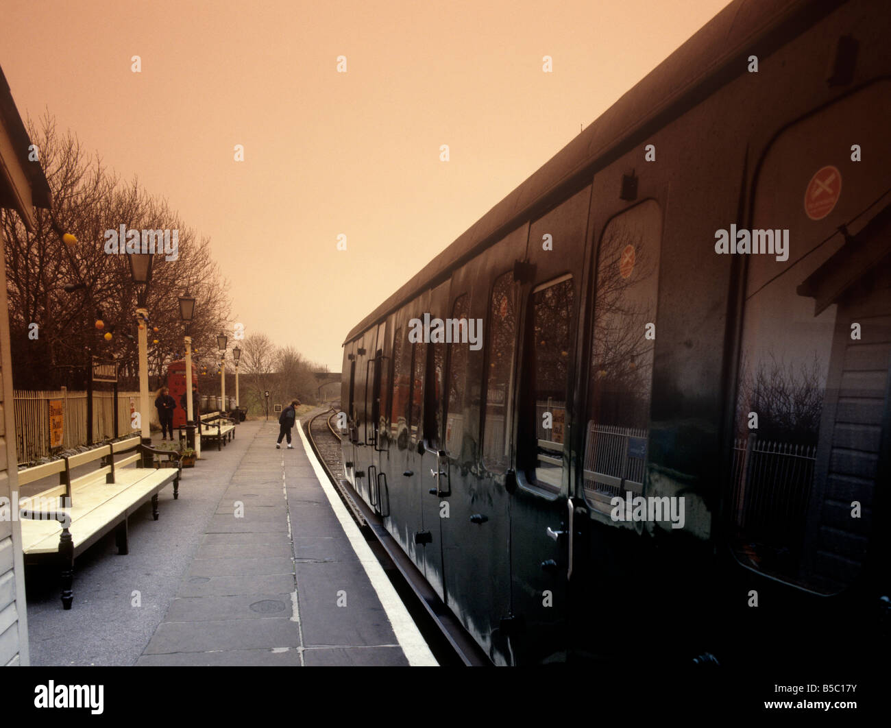 UK England Somerset Cranmore Station platform East Somerset Railway ...