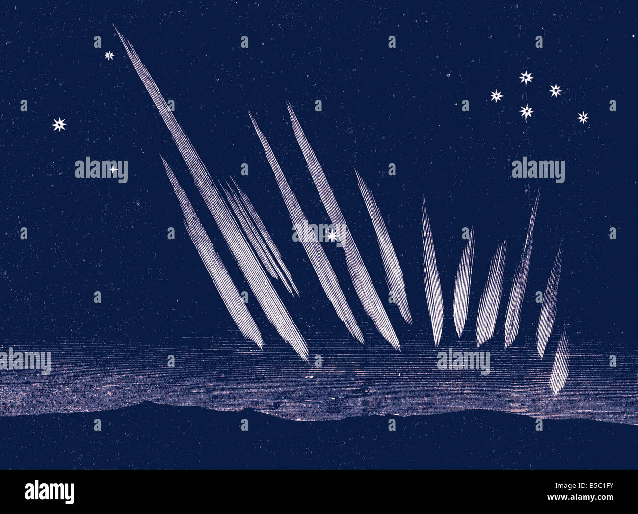 The multiple tails of De Cheseaux’s Comet of 1744 Stock Photo - Alamy
