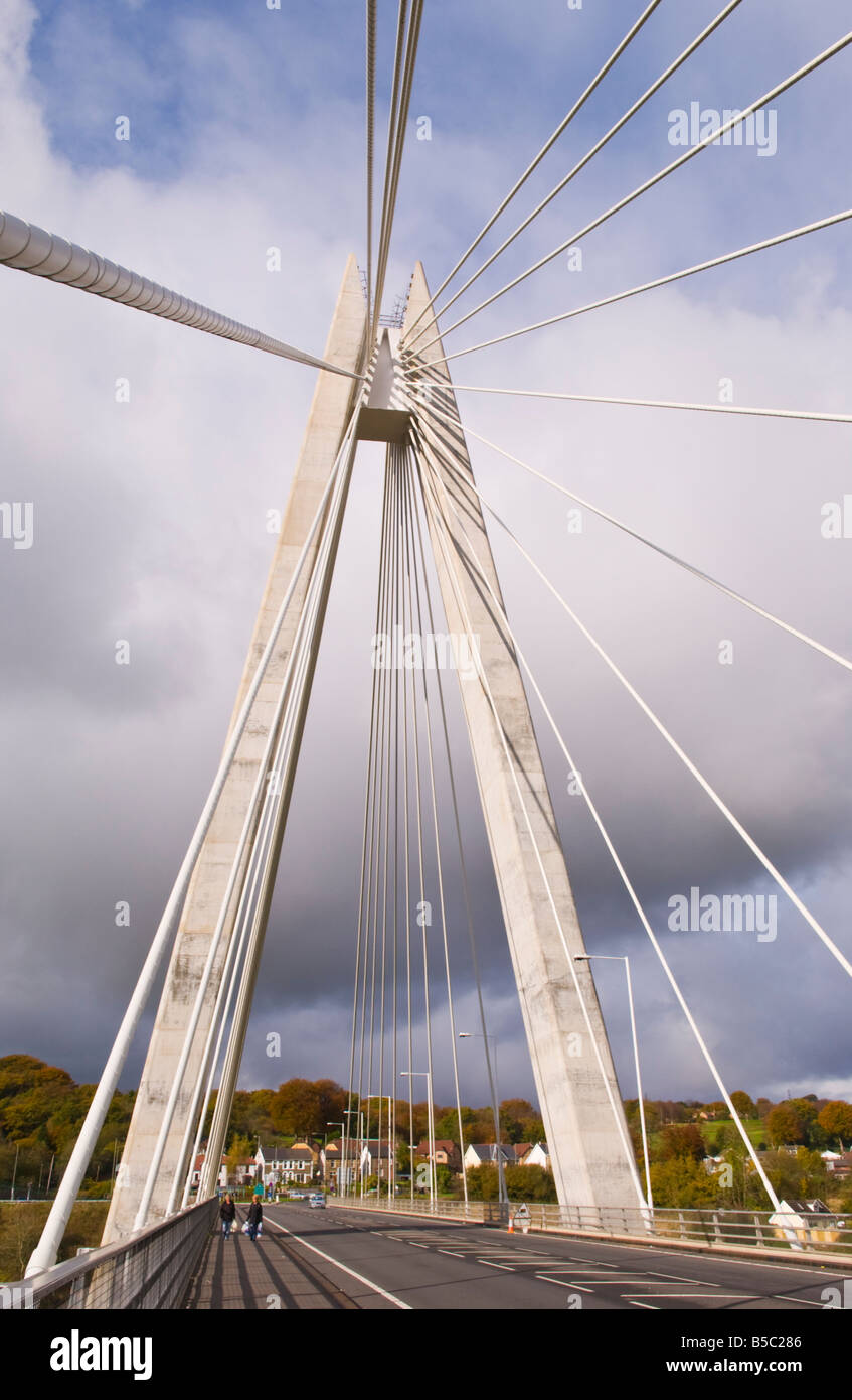 Chartist Bridge crossing the Sirhowy Valley at Blackwood South Wales UK ...