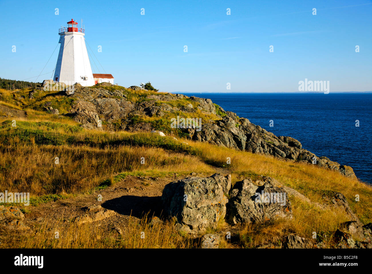 Lighthouse at Blacks Harbour on Grand Manan Island a small island coast ...