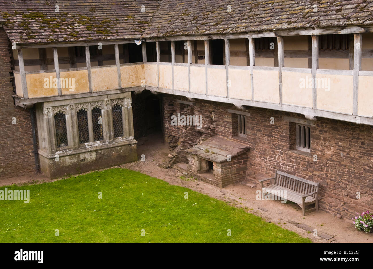 Gallery of the North Range at Tretower Court near Crickhowell Powys ...
