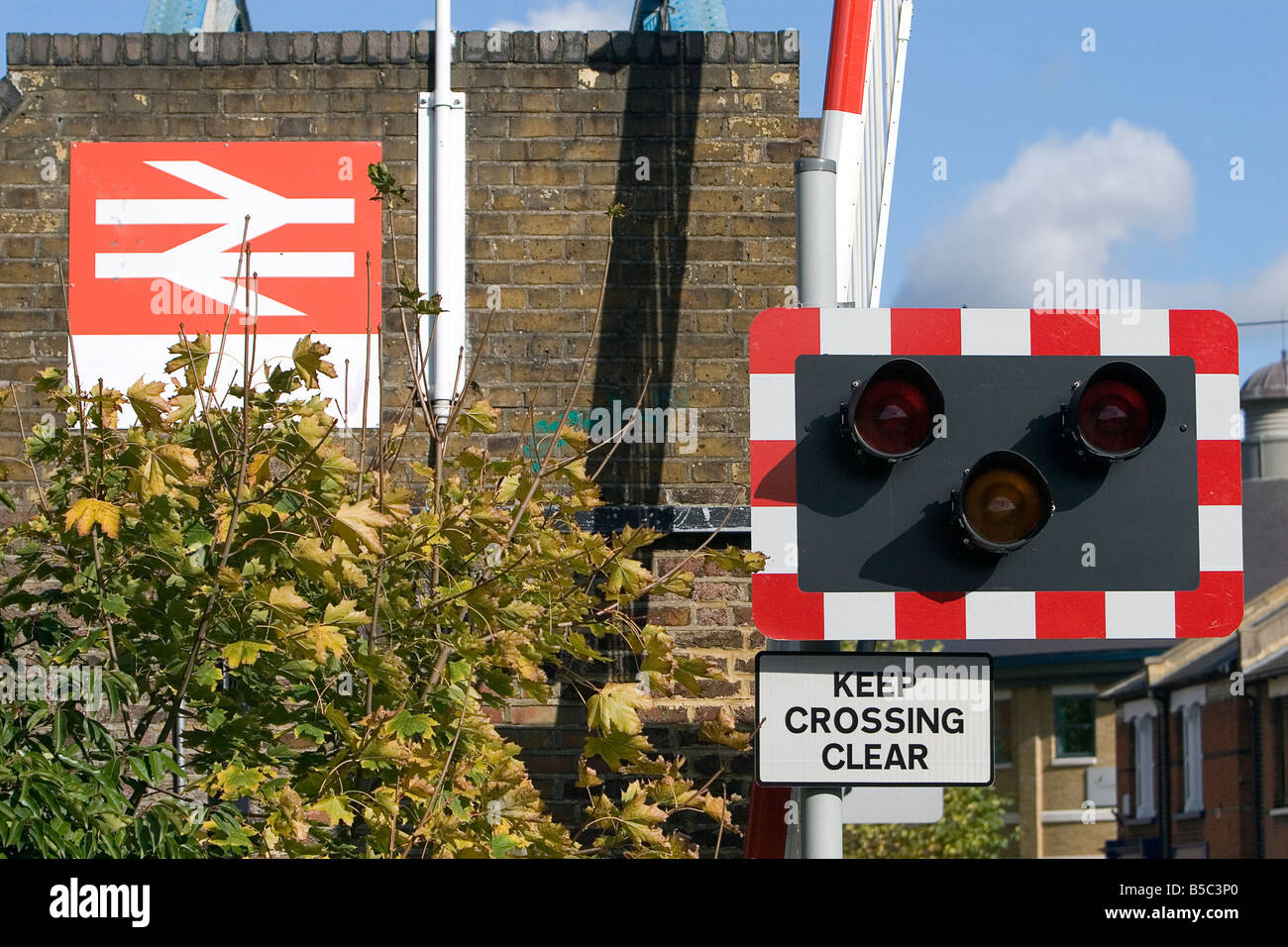 Railway Crossing Signal Stock Photo - Alamy