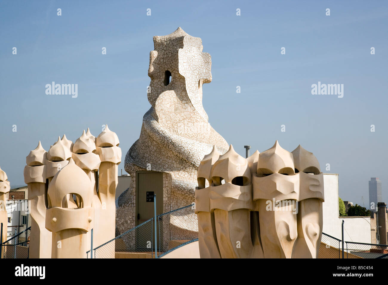 The iconic symbols of Antoni Gaudi, the Chimneys of Casa Mila La ...