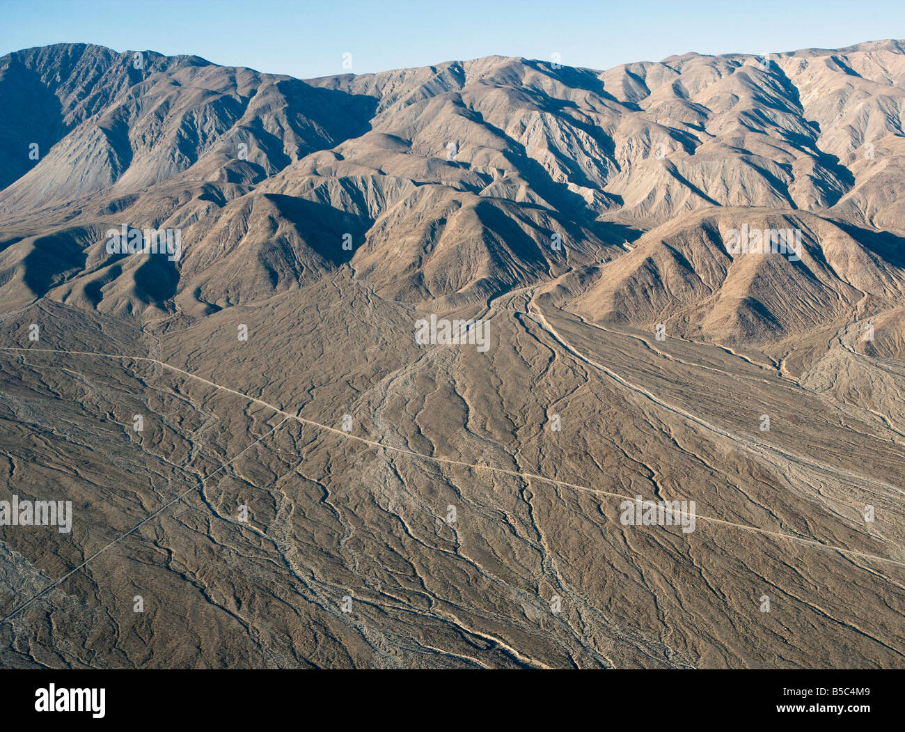 aerial view above Saline Valley Death Valley National Park and Inyo ...