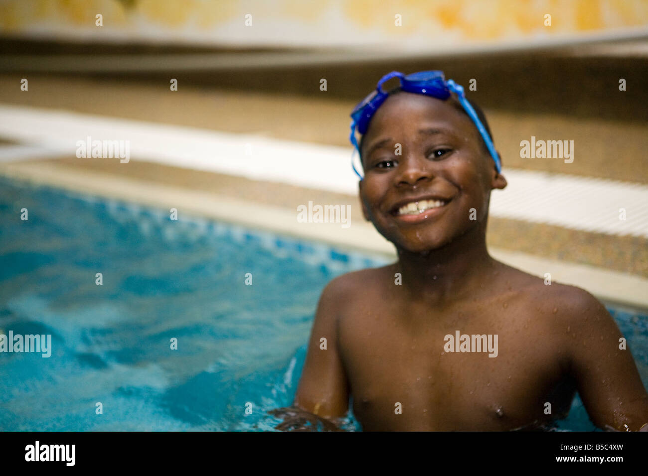 boy portrait in swimming pool Stock Photo - Alamy