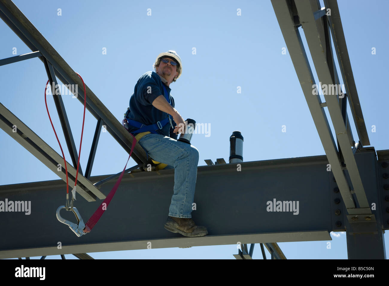 Worker on a job site Stock Photo - Alamy