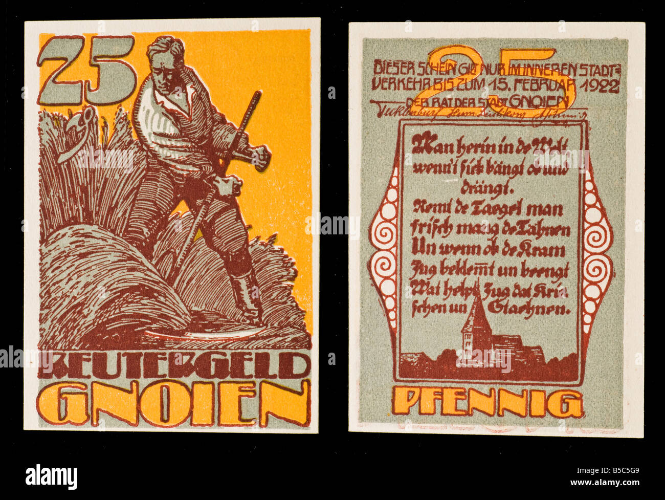 Notgeld or Rentengeld. Emergency currency printed in Germany from 1914 ...