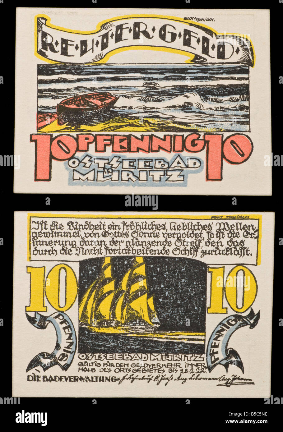 Notgeld or Rentengeld. Emergency currency printed in Germany from 1914 ...