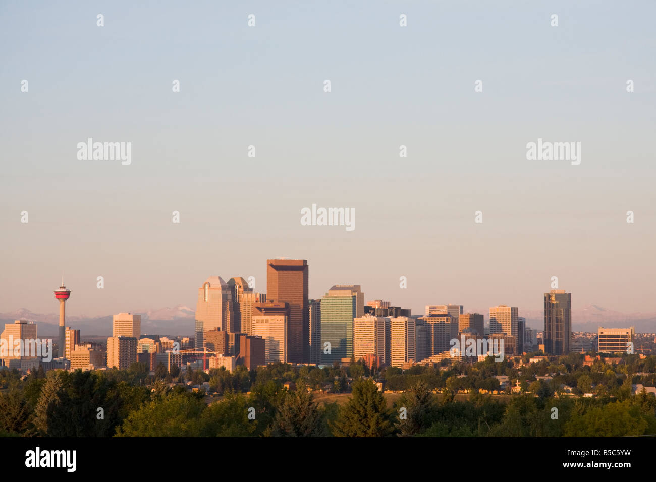 Calgary Skyline at Sunrise - Calgary, Alberta, Canada Stock Photo - Alamy
