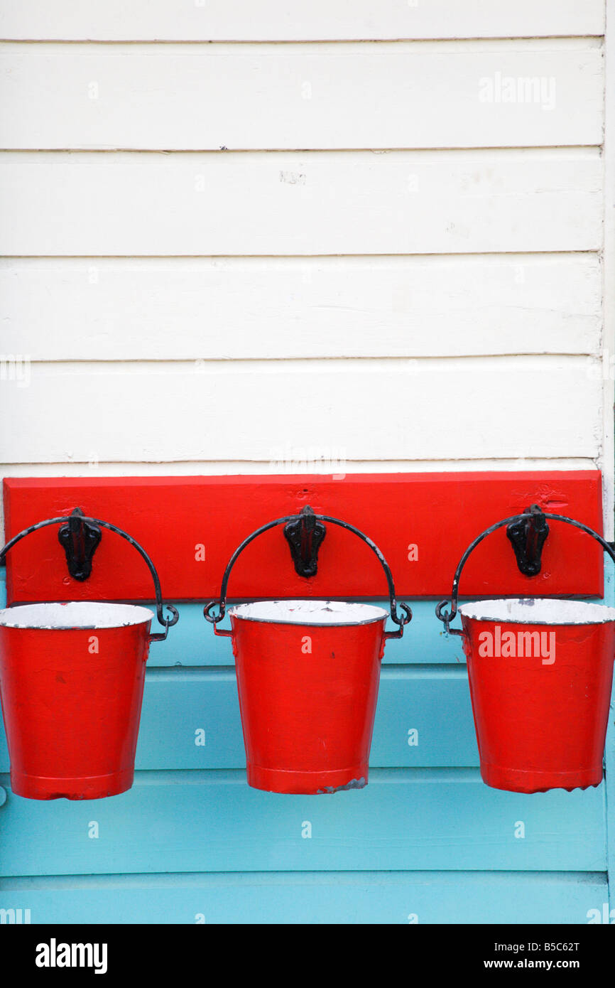 Fire Buckets at Grosmont Station Yorkshire England Stock Photo - Alamy
