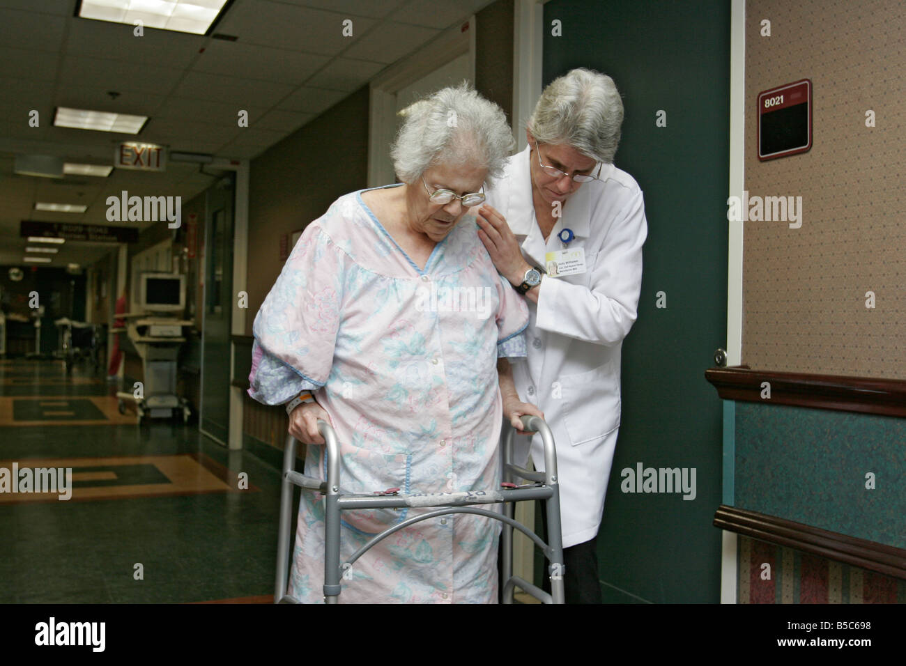 Rehabilitative medicine Physical therapist works with a patient at ...