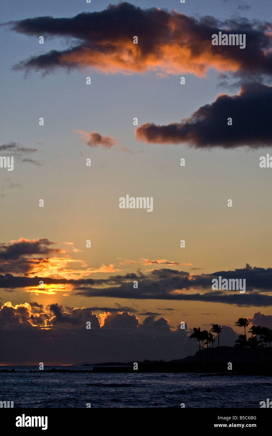 sunset at Poipu beach, Kauai, Hawaii Stock Photo - Alamy