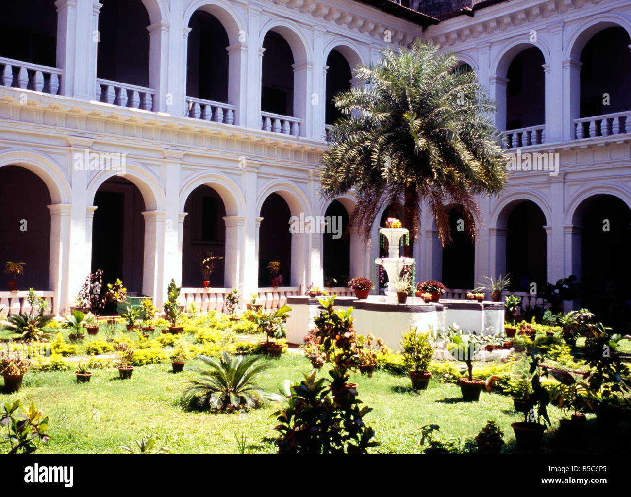 colonial building courtyard, Goa, India Stock Photo - Alamy