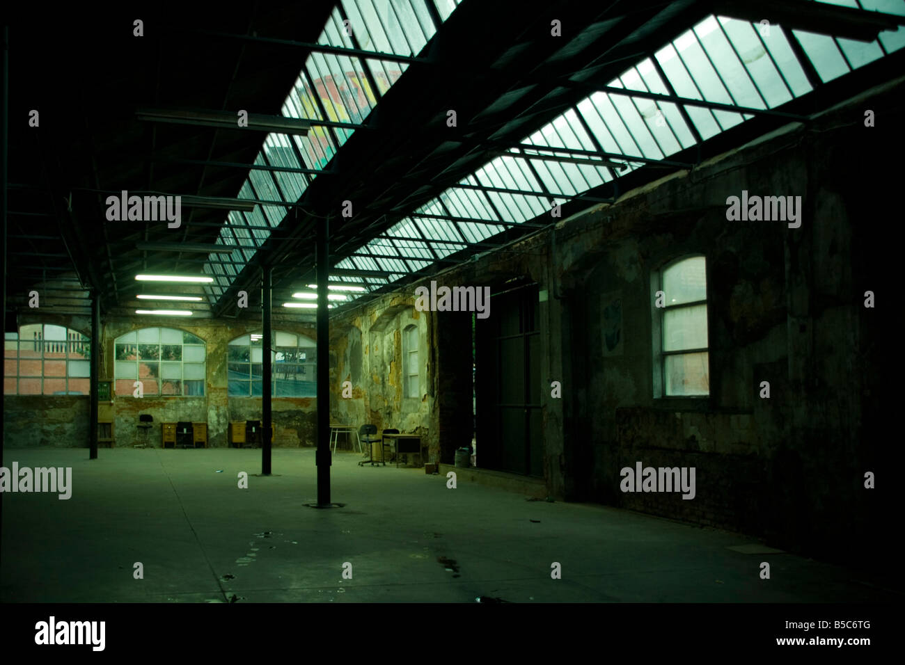 Old Warehouse space interior Stock Photo - Alamy