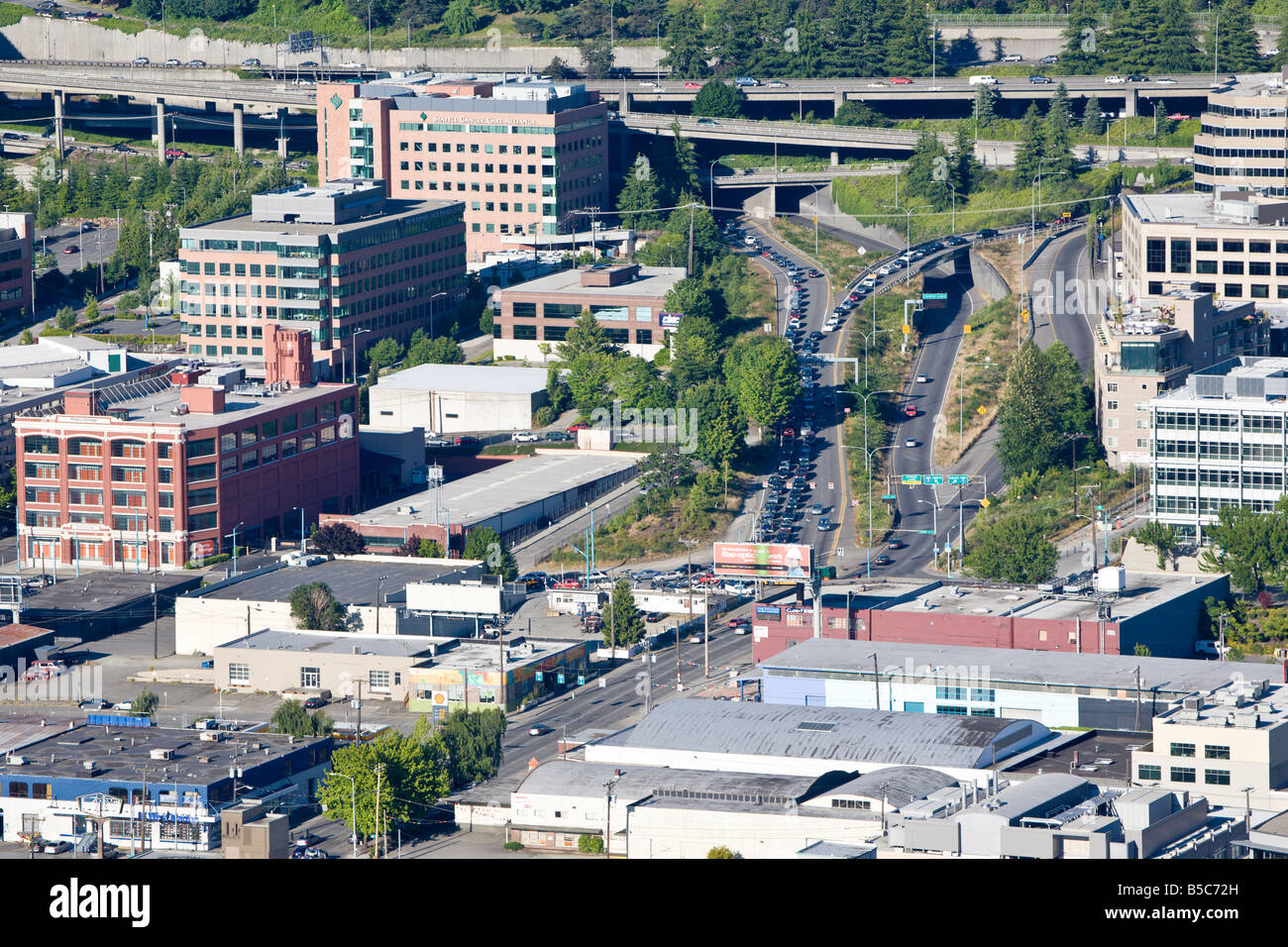 Traffic entering downtown Seattle Washington Stock Photo - Alamy