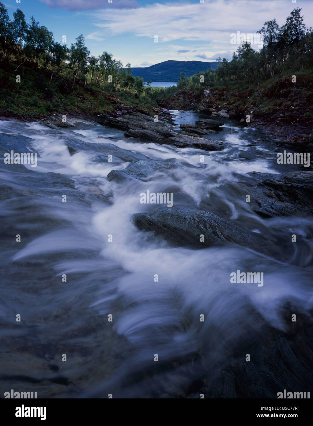 Ruttjebacker falls, Ronas, near Hemavan, Swedish Lapland Stock Photo ...