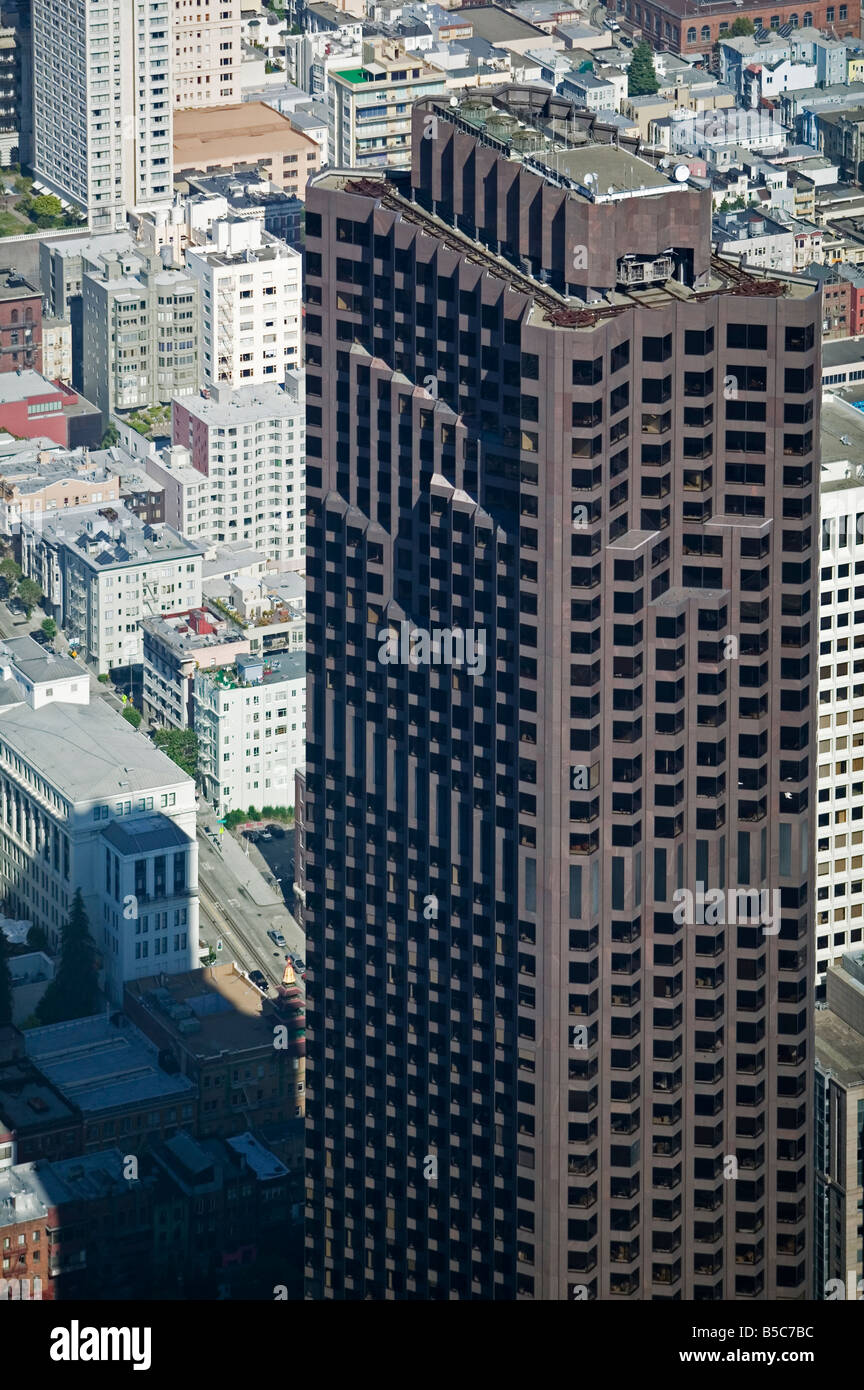 aerial view above Bank of America Center 555 California Street San ...