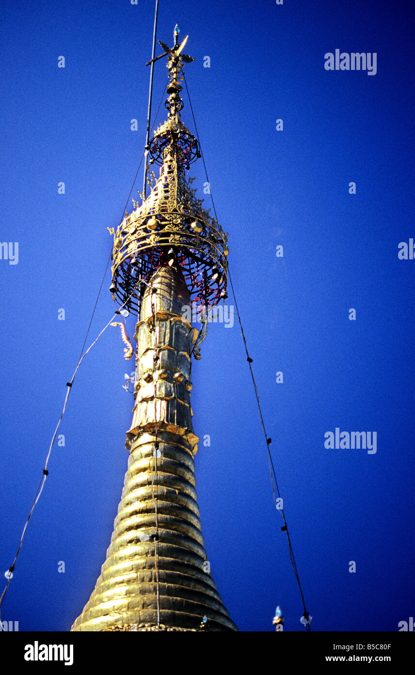 Architectural detail of the Mahagiri shrines and stupas atop Mt Poppa ...