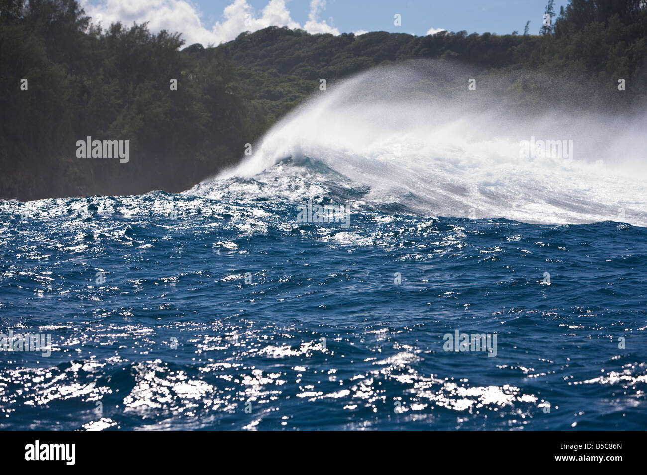 Giant wave breaks near "Jaws", Maui North shore, Hawaii, USA Stock ...