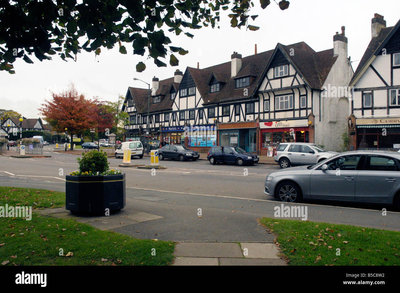 A mock Tudor shopping parade in Old Coulsdon, Surrey, UK Stock Photo ...